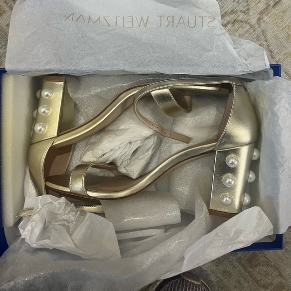 Stuart Weitzman | Shoes | Stuart Weitzman Gold Pearl Heels | Poshmark
